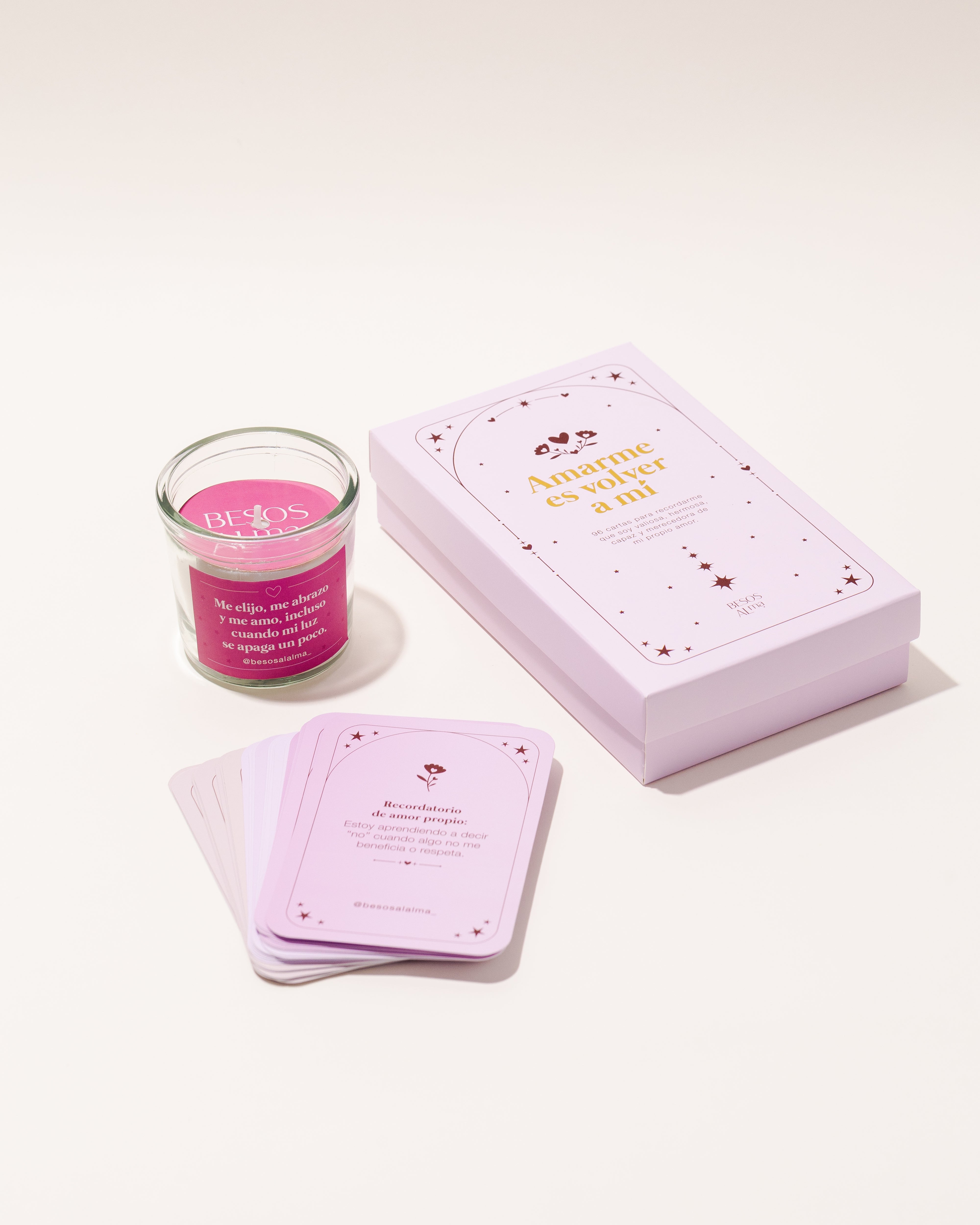 KIT CARTAS Y VELA DE AMOR PROPIO – Besos al Alma